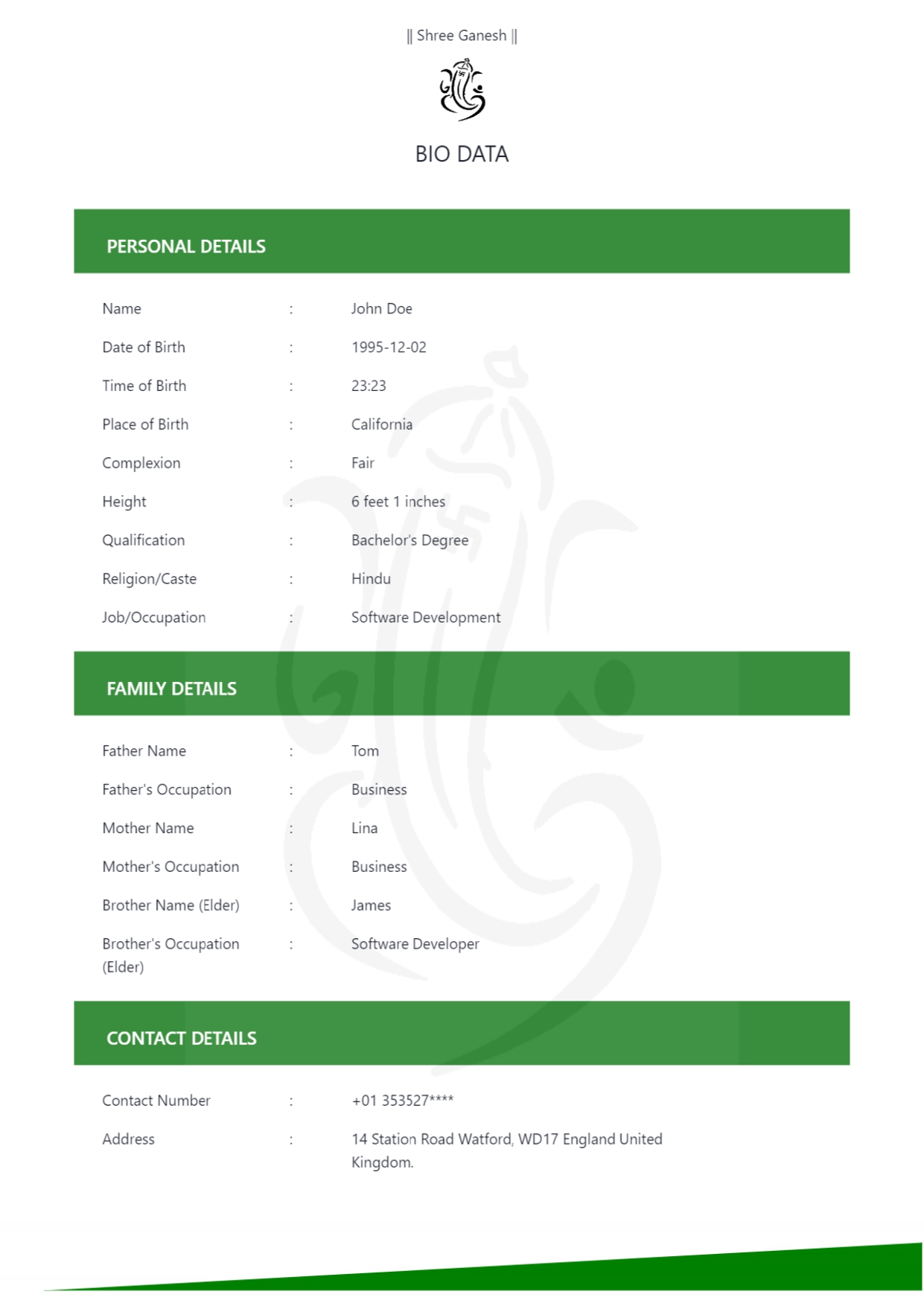 Free Marriage Biodata Maker - Create Professional Matrimonial Biodata ...